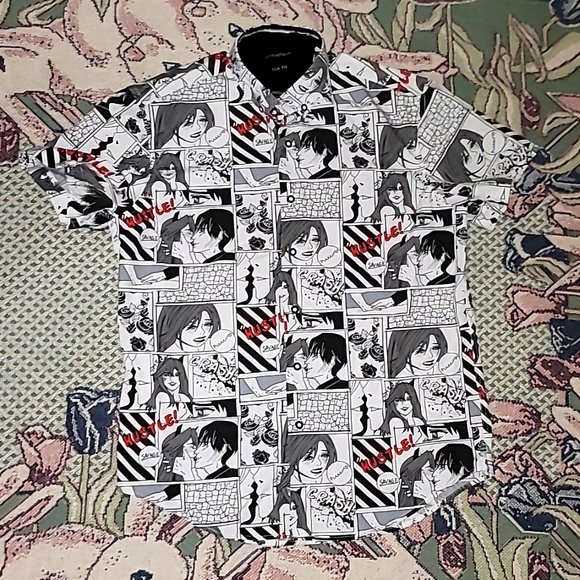 interaffair | Shirts | Button Down Top Mens Medium Slim Fit Comic Book ...
